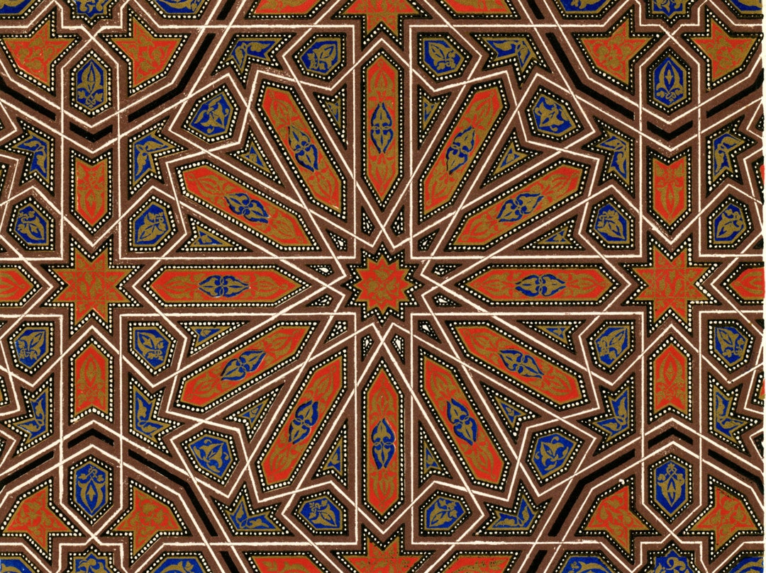 Antique Owen Jones Print - Moresque No. 4b - Plate 42b - Rare 1865 ...