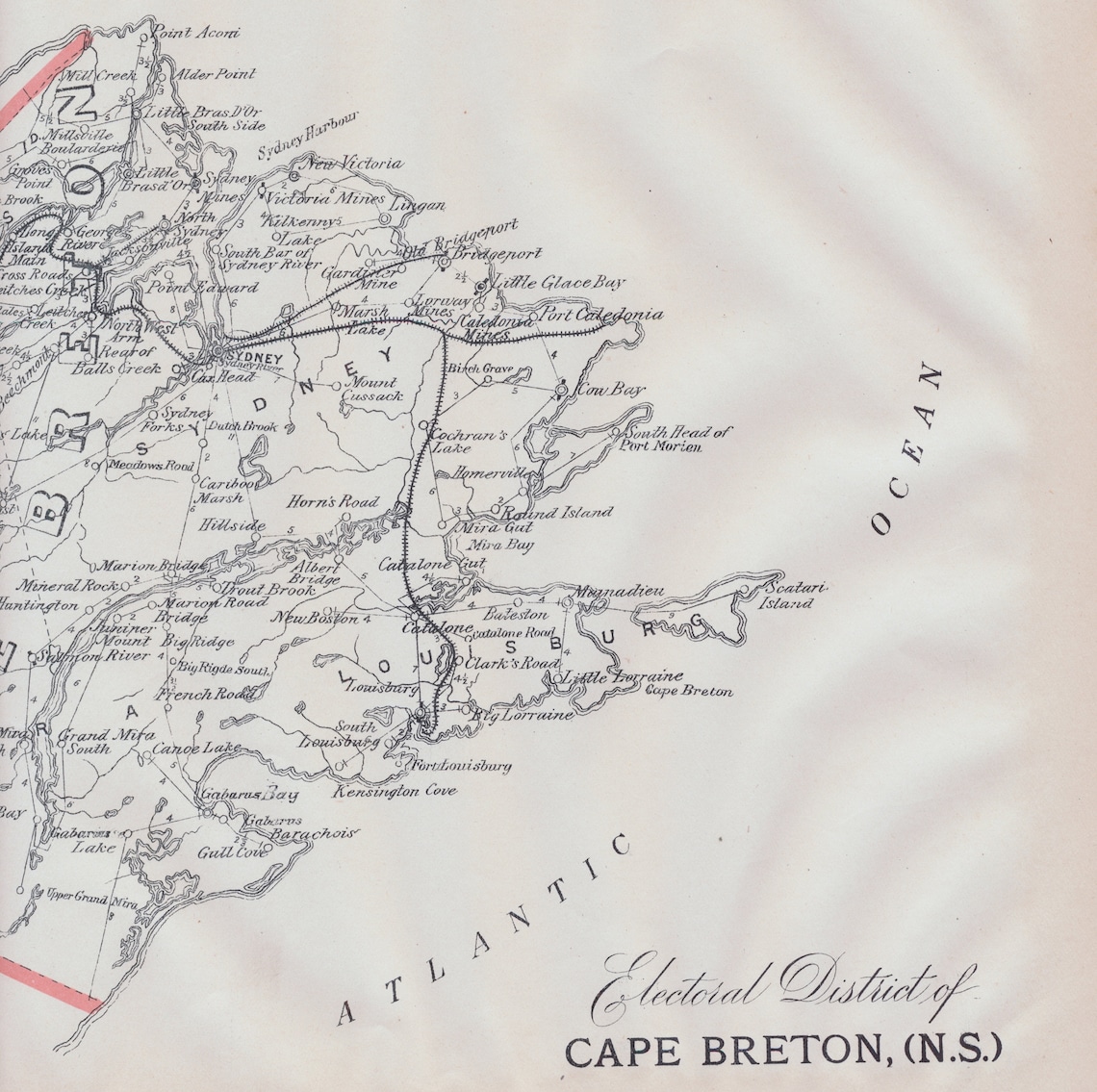 Antique Map of Cape Breton Nova Scotia 1895 Electoral Map - Etsy