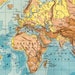 Antique Map of the World - Large 1923 Physical Map - Climate ...