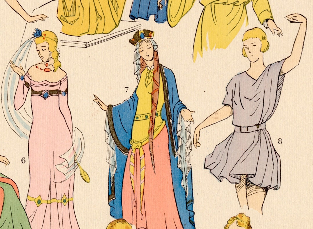 Vintage French Art Deco Pochoir Print on Women's Fashions - the Gauls ...