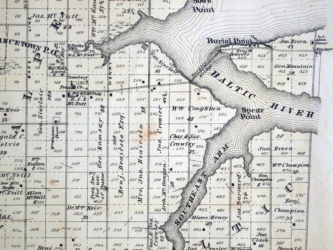 1880 Rare Vintage Map of Princetown Royalty Prince County - Etsy