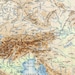 1895 German Vintage Map of Central Europe -- Mountains and Rivers ...