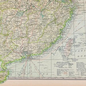 1902 Antique Map of China, Eastern Part - Antique China Map - Century ...