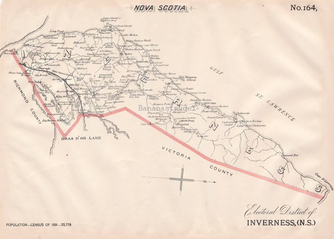 Antique Map of Inverness, Nova Scotia - 1895 Electoral Map - It's Where ...