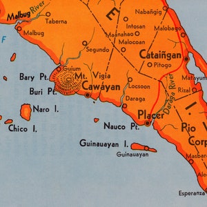 Masbate, the Philippines - RARE Large Vintage 1959 Map - Balud ...