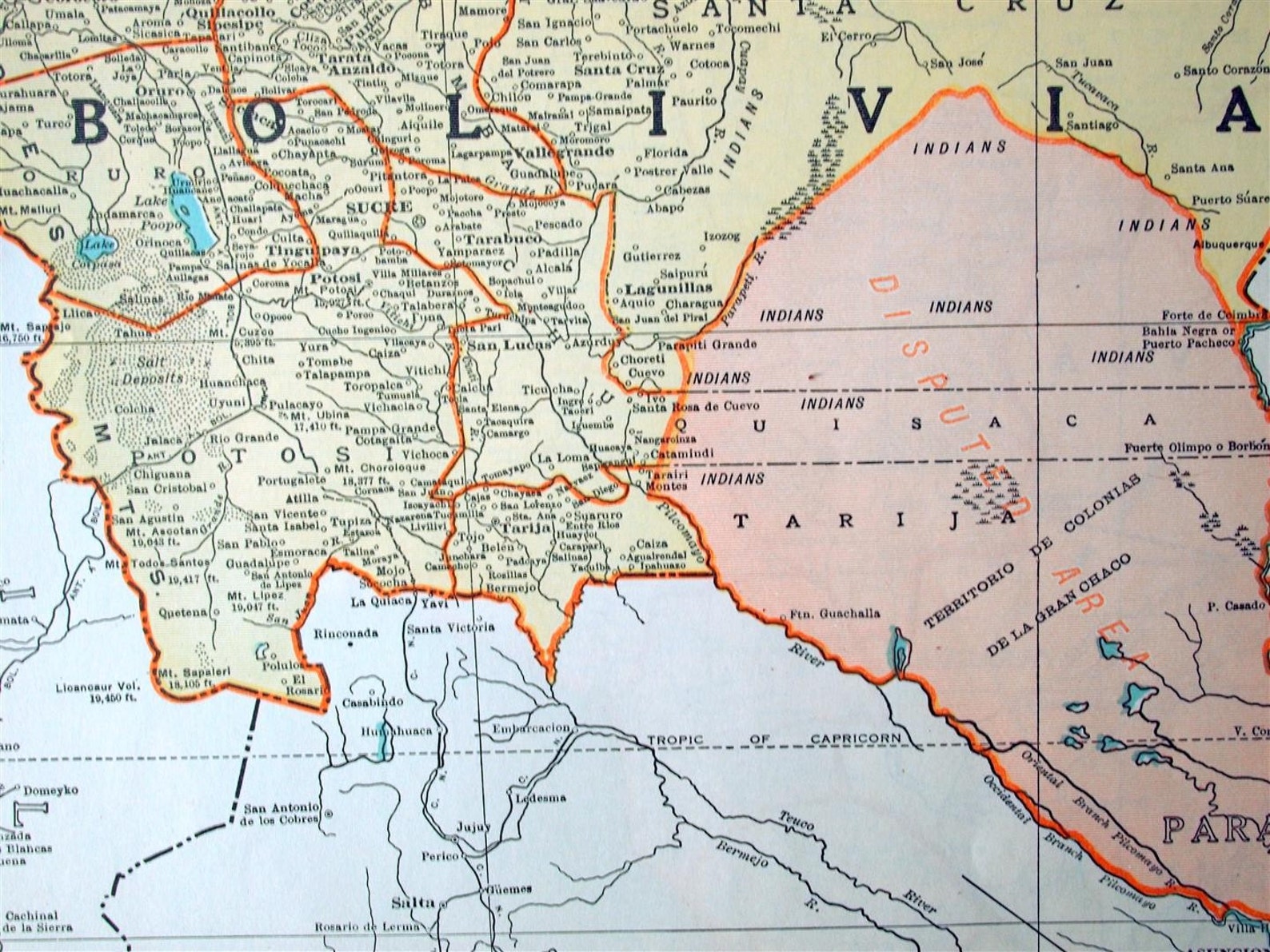 1937 Vintage Map of Bolivia Old Map of Bolivia - Etsy