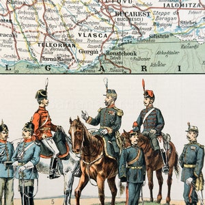 1898-1904 Antique Map of Romania - Etsy