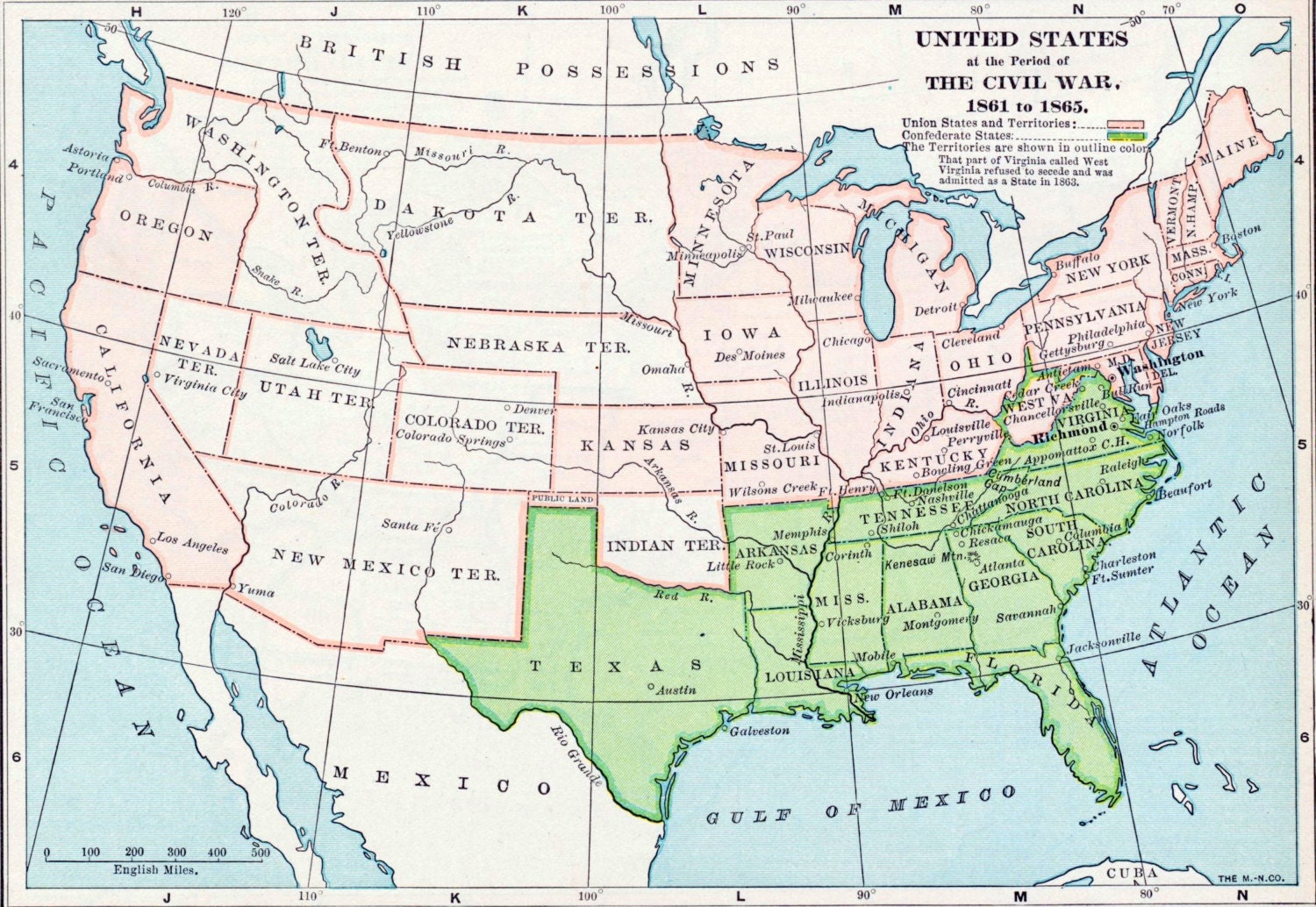 1902 Antique Map Showing Early American History Century - Etsy