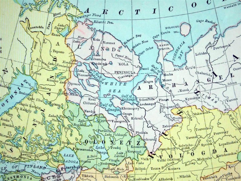 1888 Vintage Map of Russia Antique Russia Map - Etsy