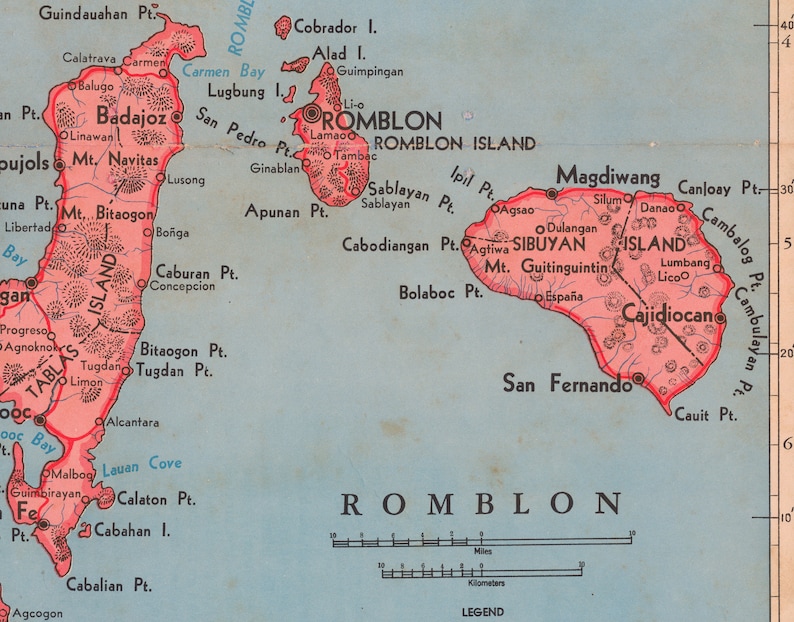 Large Vintage Map of Romblon Philippines 1959 VERY RARE MAP - Etsy
