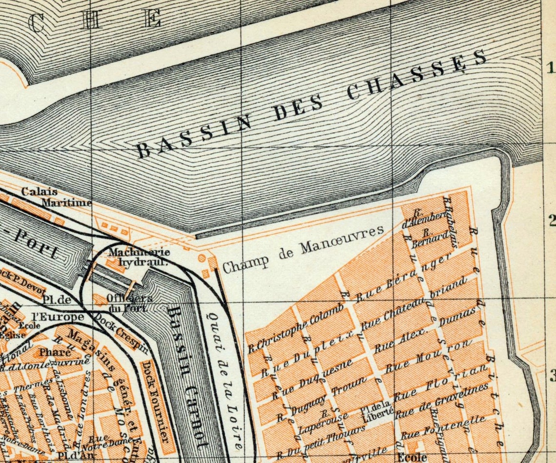 Antique Map of Calais France 1905 Vintage City Map Old - Etsy