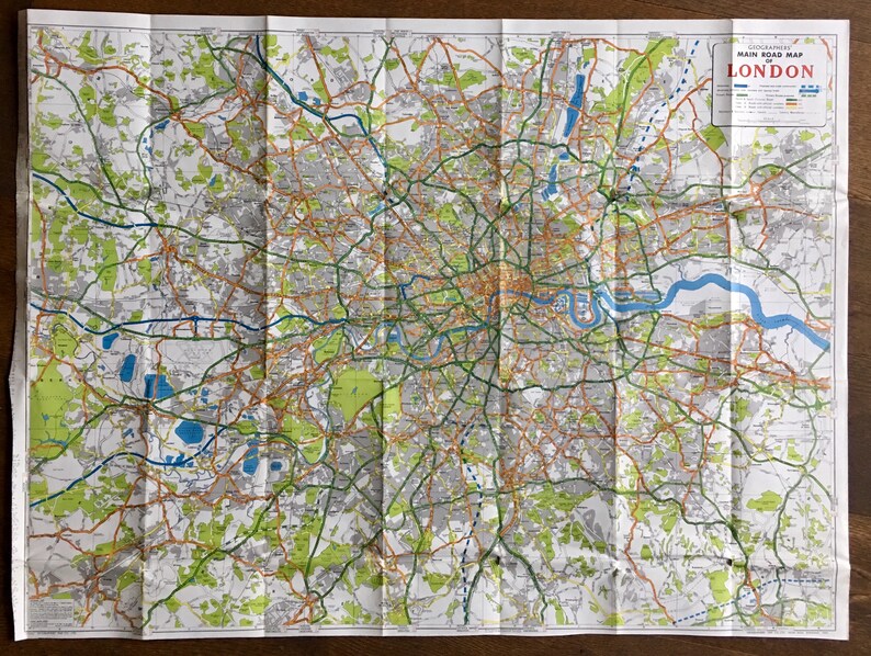 1960s Vintage Wall Map of London and Suburbs Vintage Street | Etsy