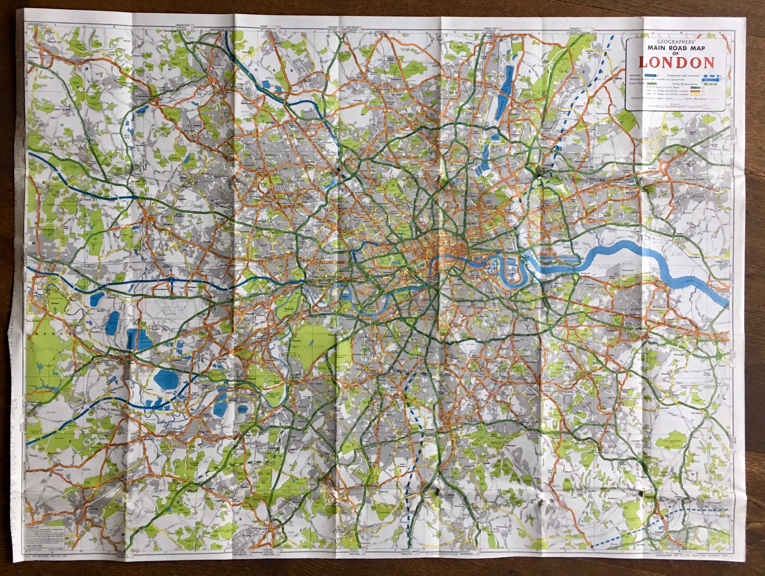 1960s Vintage Wall Map of London and Suburbs Vintage Street - Etsy Canada