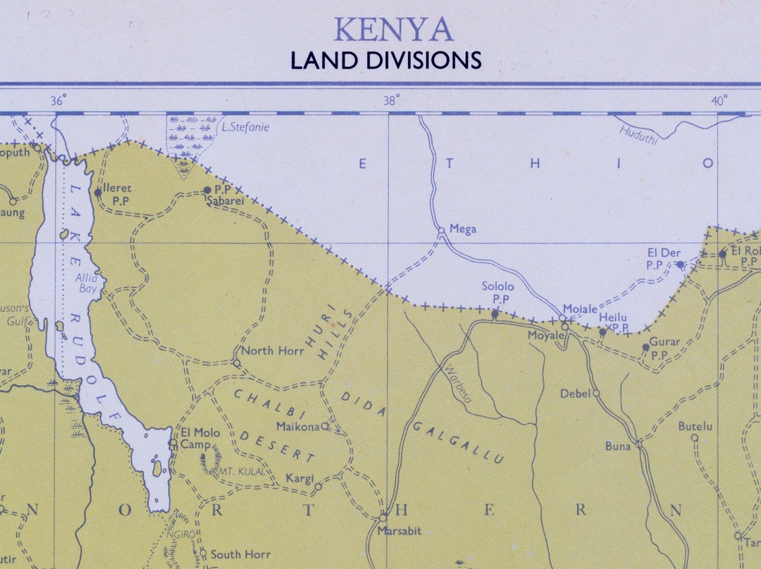 Kenya Map - Land Divisions - RARE Large Vintage 1962 Map - Etsy