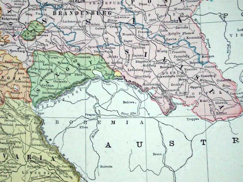 Antique Map of Germany 1888 Germany Map - Etsy