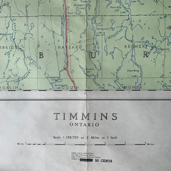 Map of Timmins - Etsy