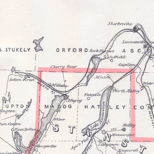 Antique Map of Stanstead, Quebec - 1895 Electoral Map - Magog ...