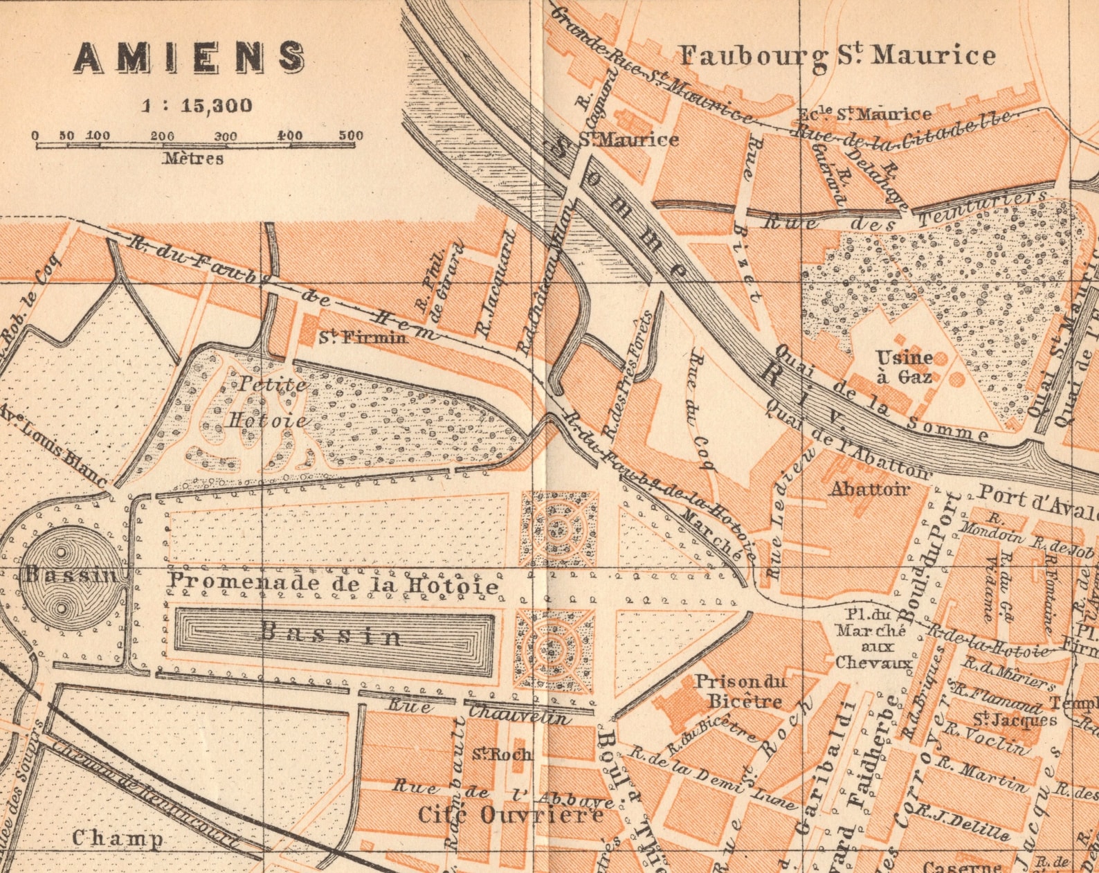 Antique Map of Amiens France 1905 Vintage City Map Old - Etsy