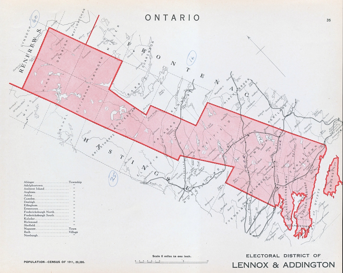 Antique Map of Lennox and Addington Ontario 1915 Vintage | Etsy