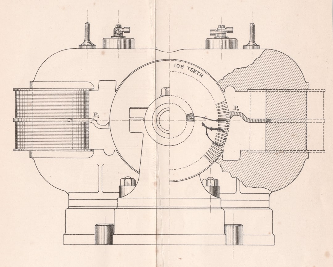 Antique Print of the Sayers Generator for Power Transmission - 1896 ...