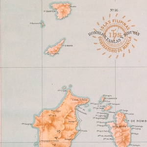 1900 Rare Antique Map of Romblon, Philippines - Sibuyan - Tablas ...