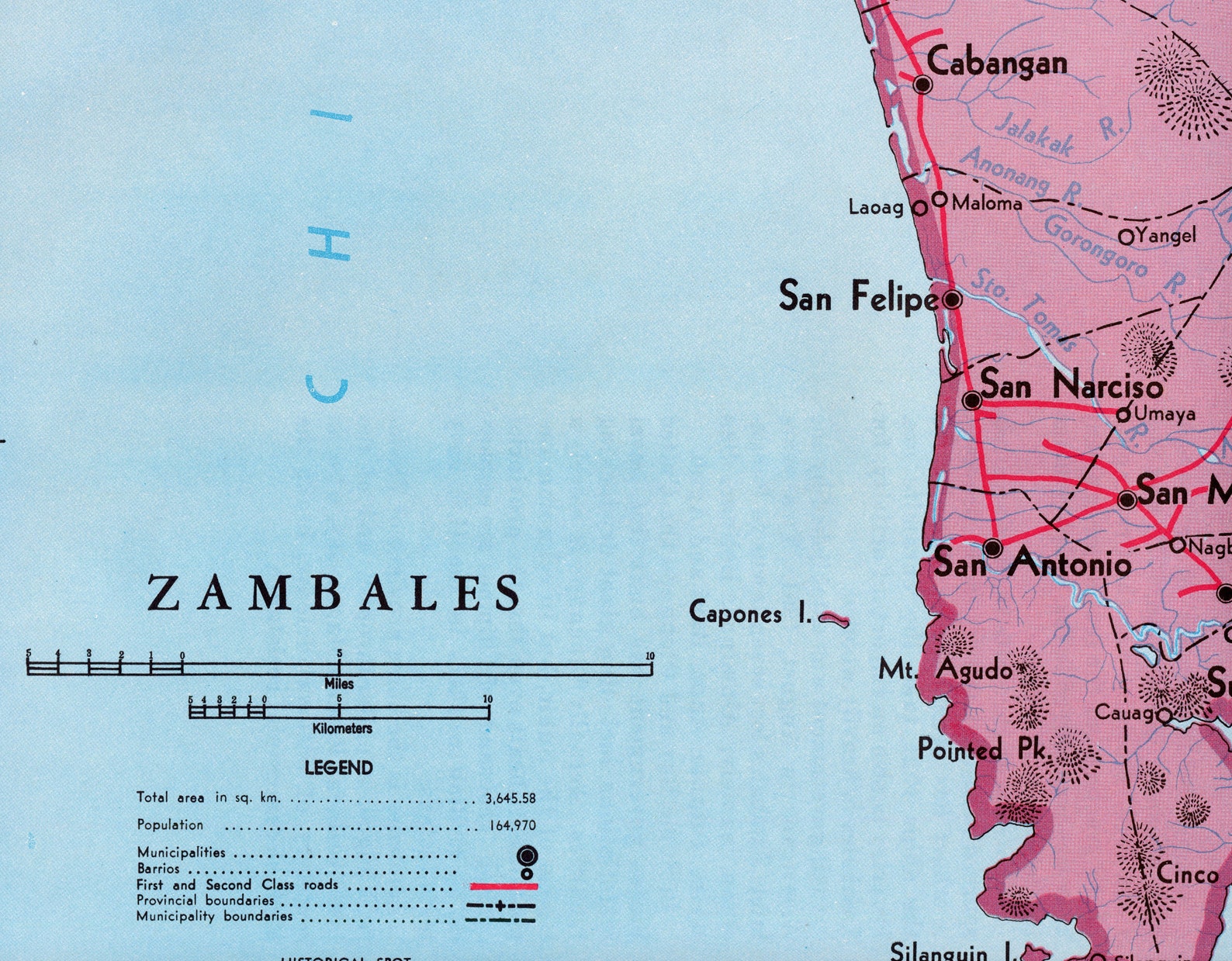 1959 Large Vintage Map of Zambales Province the Philippines - Etsy
