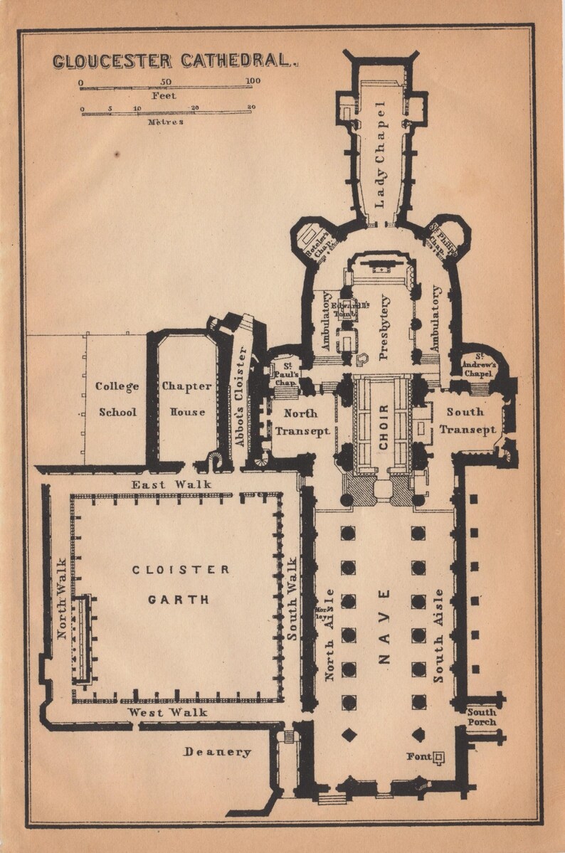 Cathedrals of Great Britain - 8 Church Plans From 1906 - Chester ...