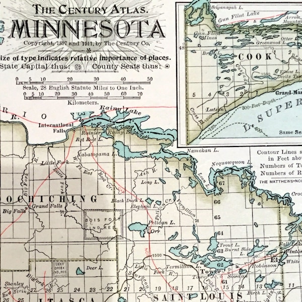 Antique Map of Minneapolis - Etsy