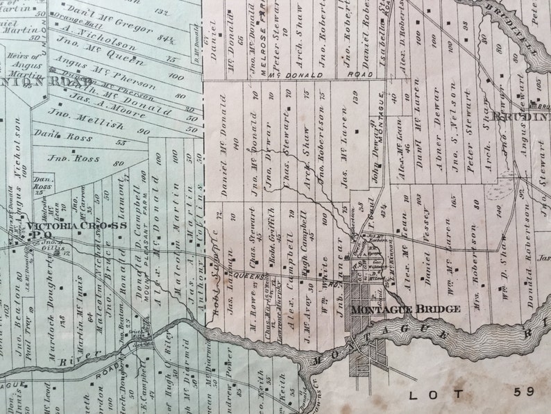 Large Antique Map of Prince Edward Island Lot 51 Lot 52 | Etsy