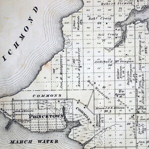 1880 Rare Vintage Map of Princetown Royalty, Prince County, Prince ...