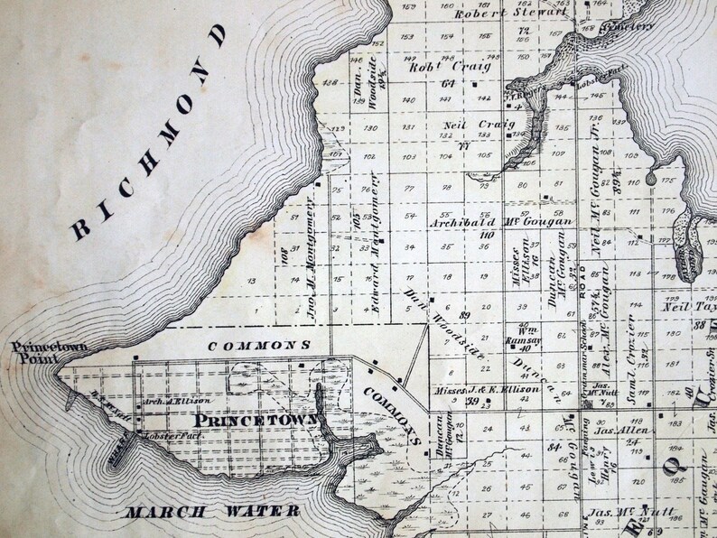1880 Rare Vintage Map of Princetown Royalty Prince County - Etsy