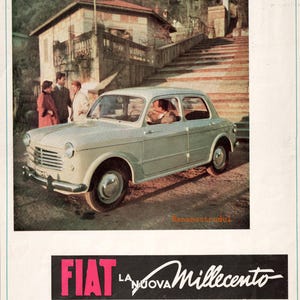 1952 Vintage Italian Advertisement for Fiat La Nuova Millecento - Retro ...