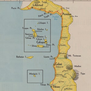 Antique Province, Philippines - RARE Large Vintage 1959 Map - San Jose ...