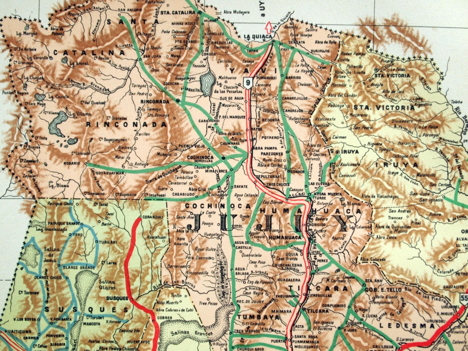 1938 Rare Poster-sized Limited Edition Vintage Map of Salta, Jujuy, Los ...