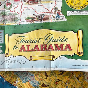 1962 Tourist Guide to Alabama - Large Pictorial Vintage Map of Alabama ...