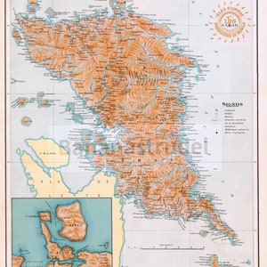1900 Rare Antique Map of Samar, Philippines - Batac - Catbalogan ...
