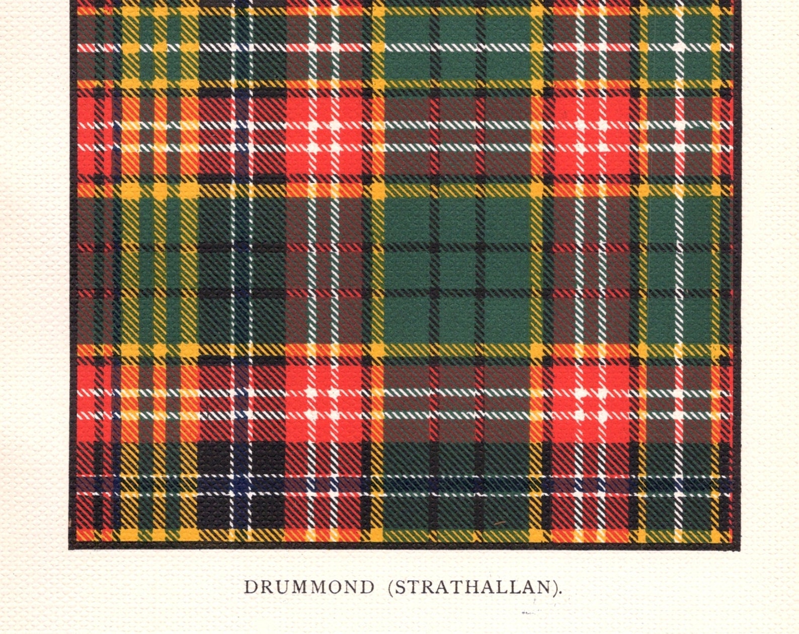 1906 Antique Scottish Tartan Print of Clan Drummond of - Etsy