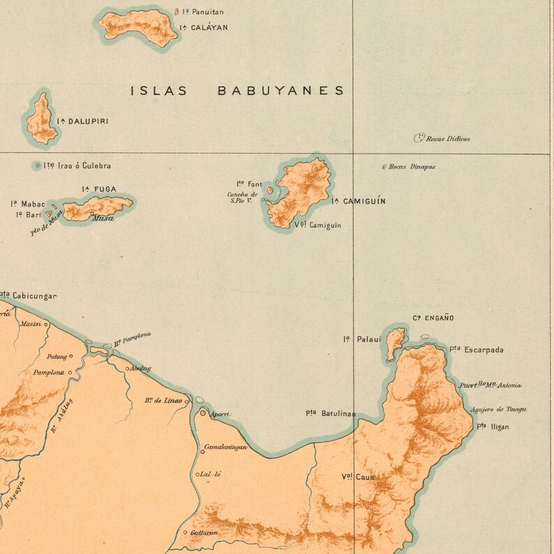 1900 Rare Antique Map of Batanes and Babuyan Islands | Etsy
