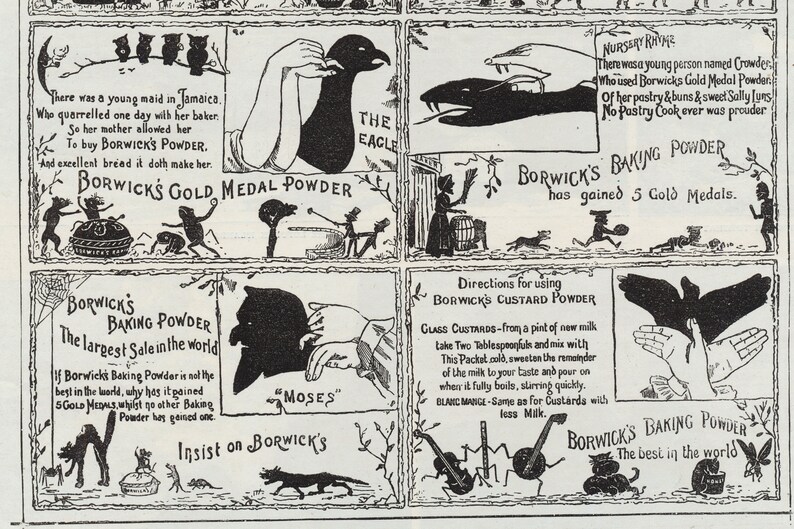 1886 Antique Advertisement for Borwick's Baking Powder - Large British ...