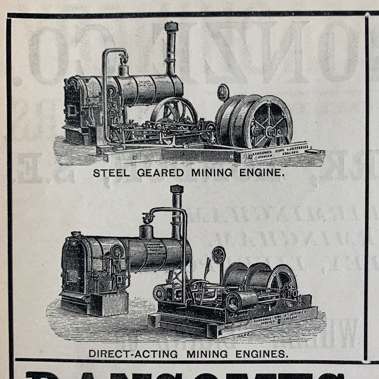 1889 Rare Antique Advertisement for Engines of All Kinds - Etsy