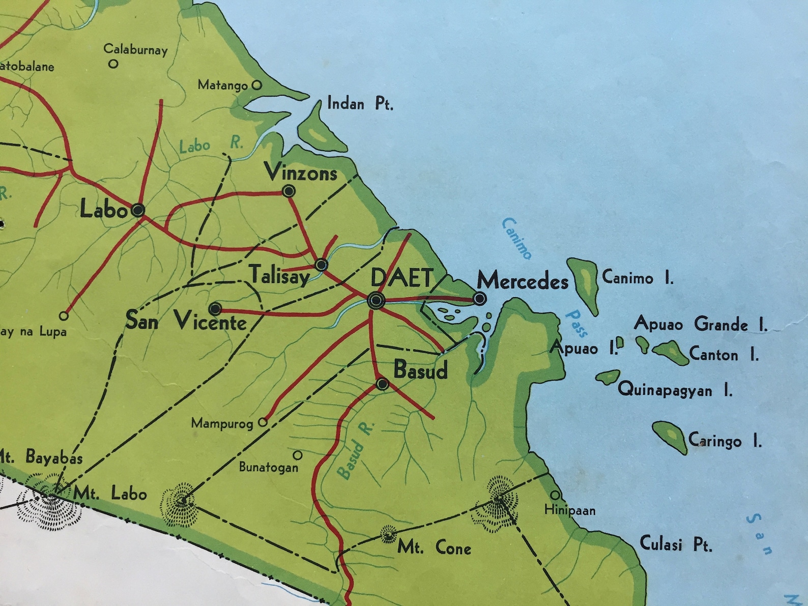 Large Vintage Map of Camarines Norte Philippines 1959 VERY | Etsy