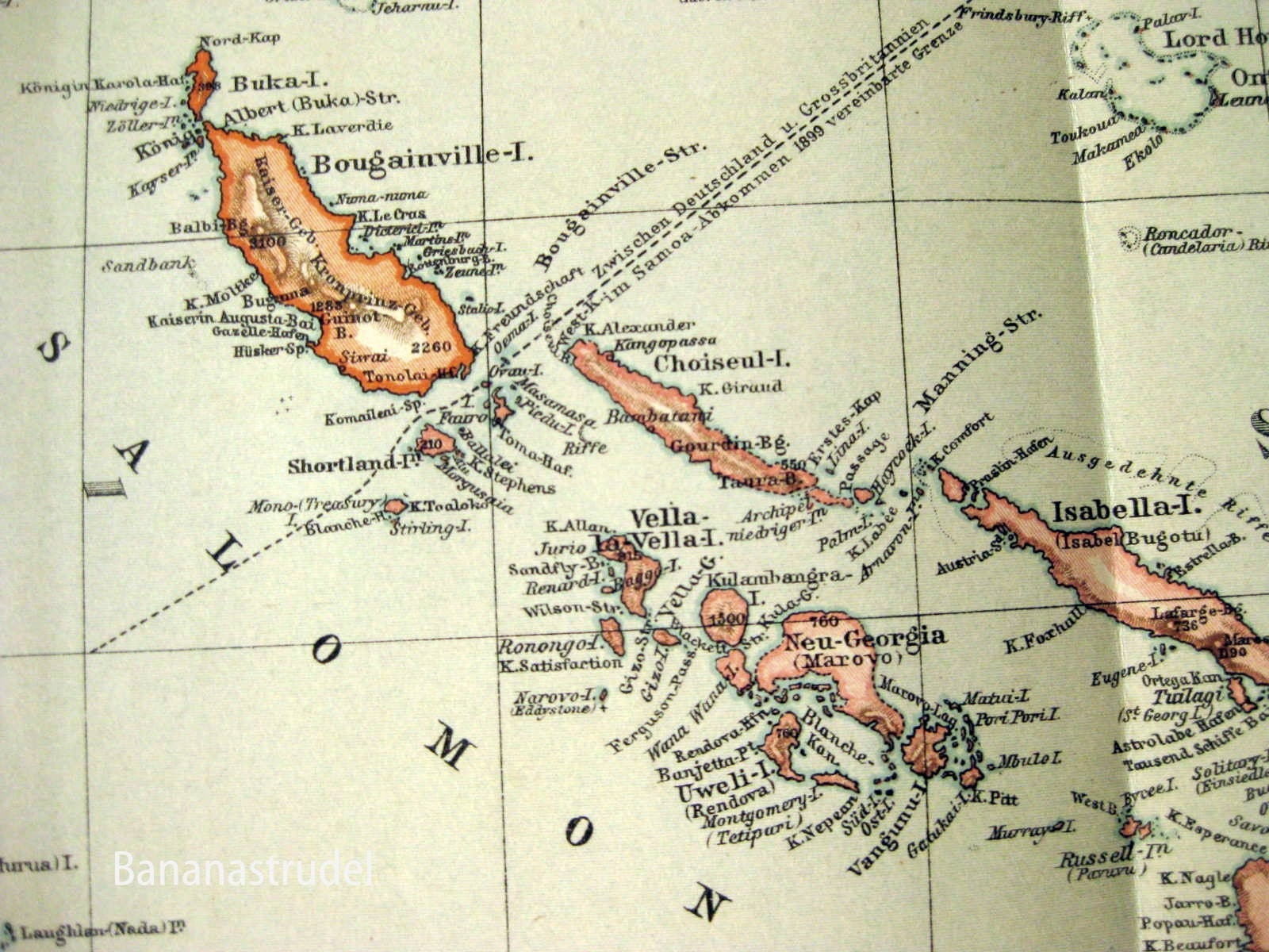 Antique Map of Papua New Guinea - Kaiser Wilhelm Land - Bismarck ...