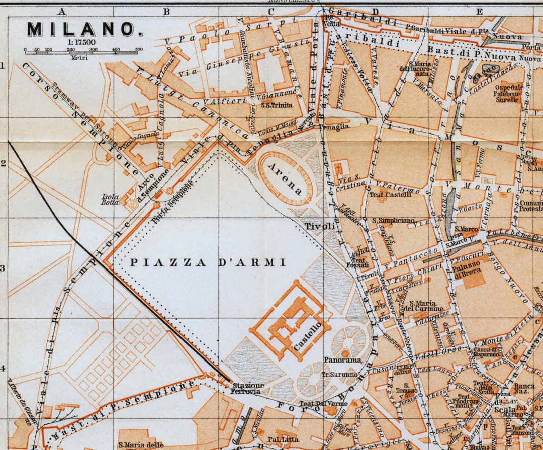 Antique Map of Milan, Italy - 1891 Vintage City Map - Etsy