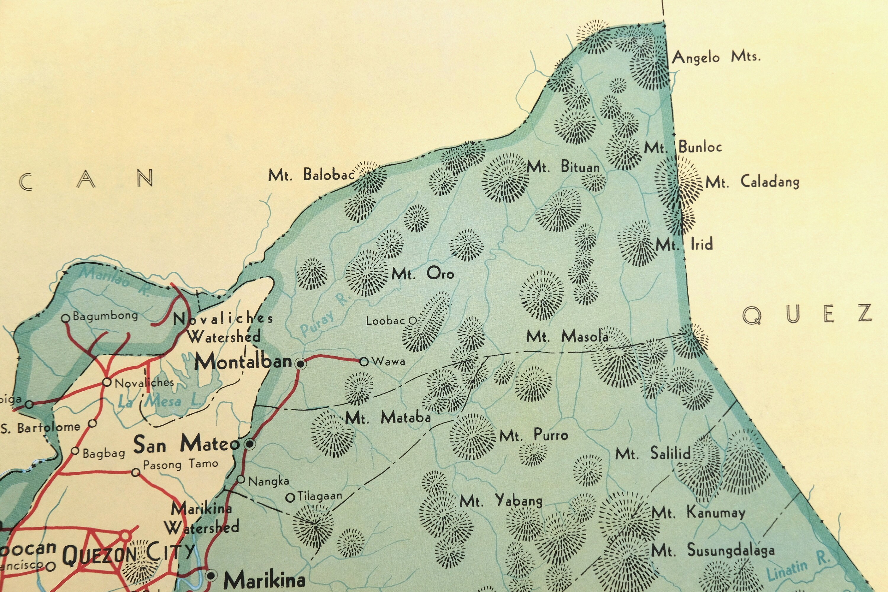 1959 Gran Mapa Vintage Raro de Rizal Filipinas Manila - Etsy México