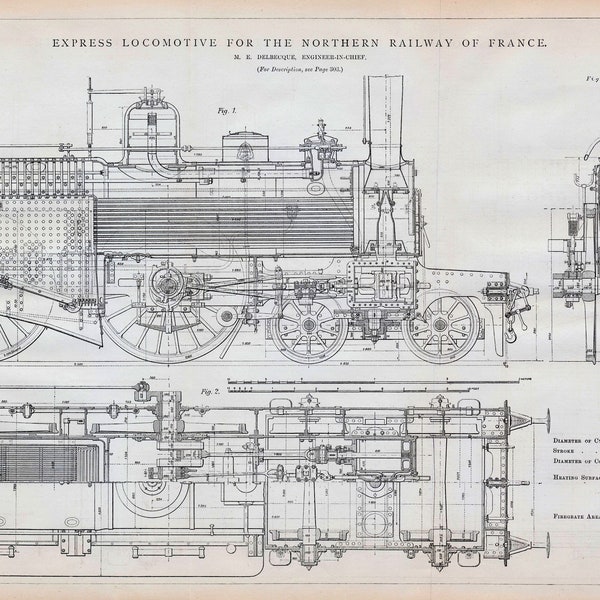 Locomotive Blueprint - Etsy