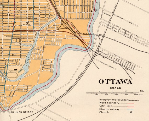 1915 Antique City Map of Ottawa Ontario - Etsy Canada