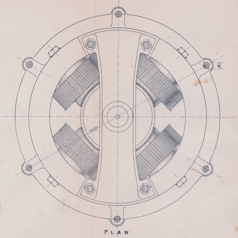 Antique Print of a Vertical Shaft Four-pole Dynamo 1896 - Etsy