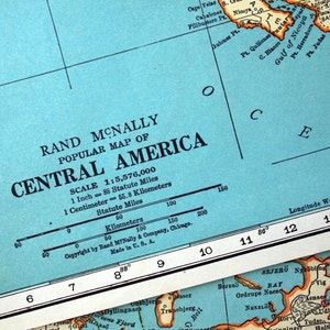 1937 Vintage Map of Central America - Vintage Central America Map ...