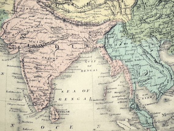 Asia Political Map Of 1880