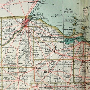 1902 Antique Map of the Northern Part of Ohio Antique Ohio - Etsy